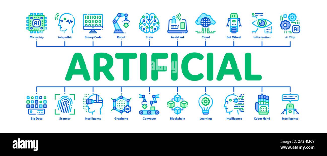 Artificial Intelligence Minimal Infographic Banner Vector Stock Vector ...