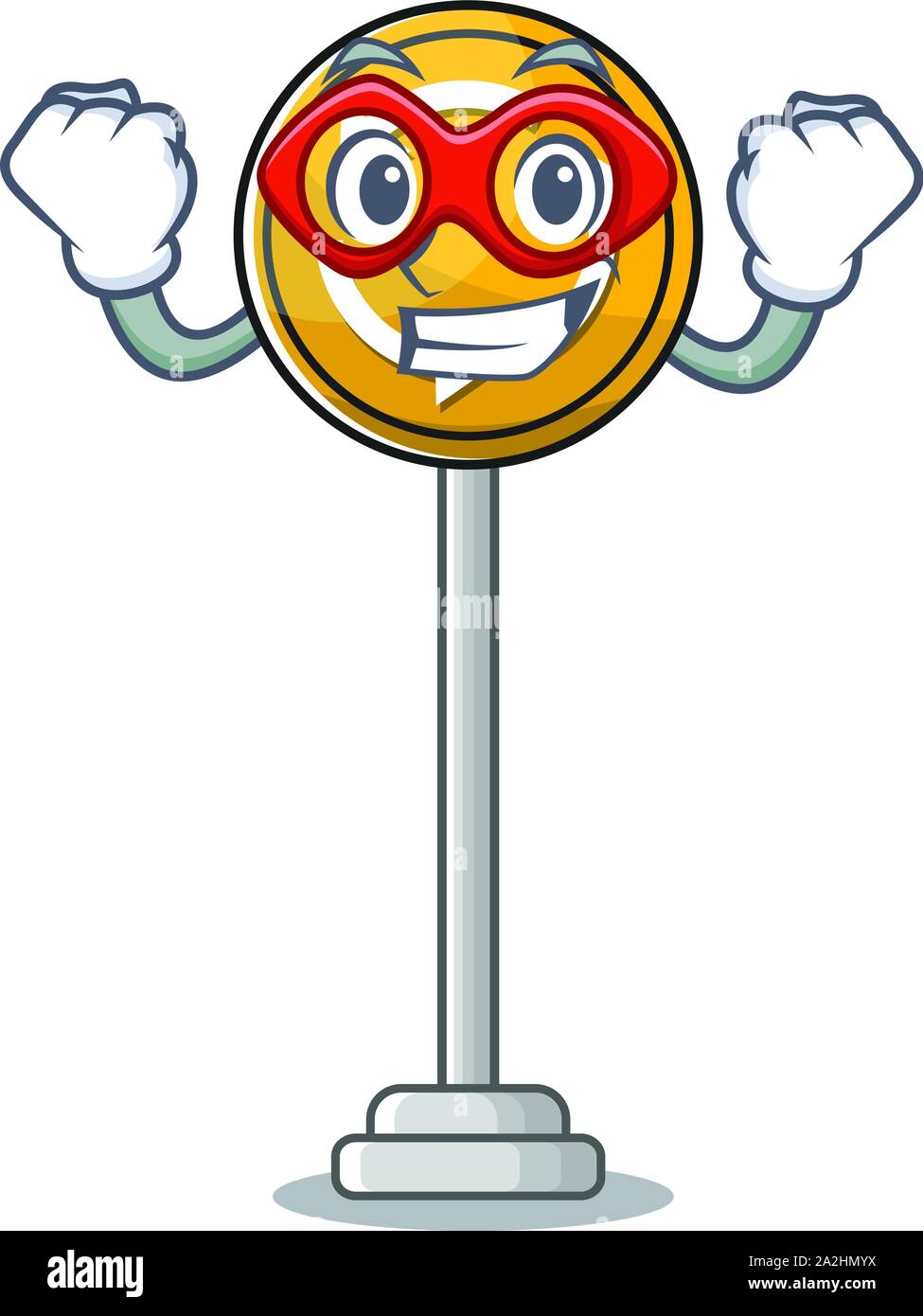 Super hero roundabout ahead character isolated the cartoon Stock Vector ...