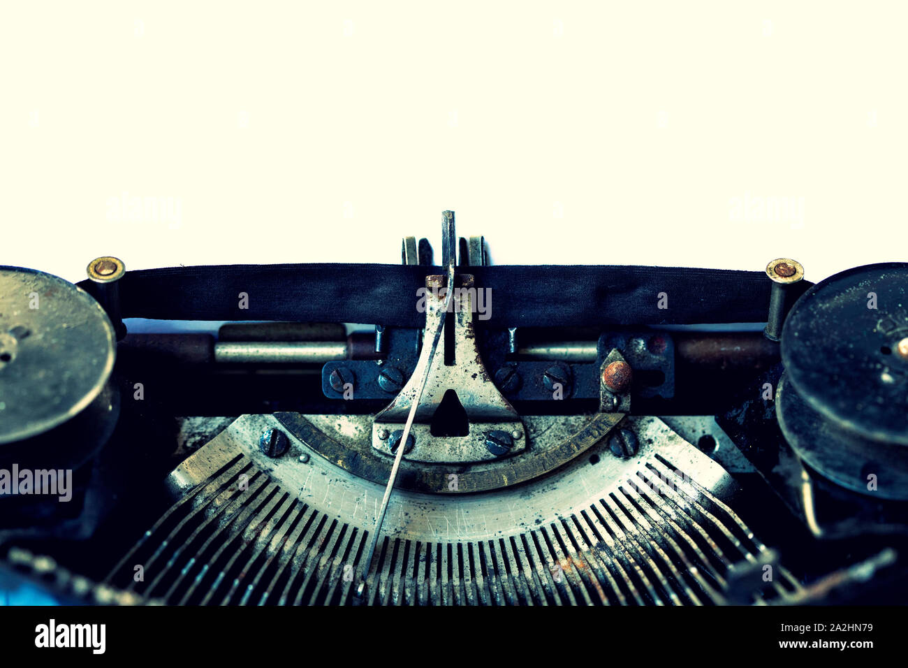 Antique typewriter. Vintage typewriter machine closeup photo Stock ...