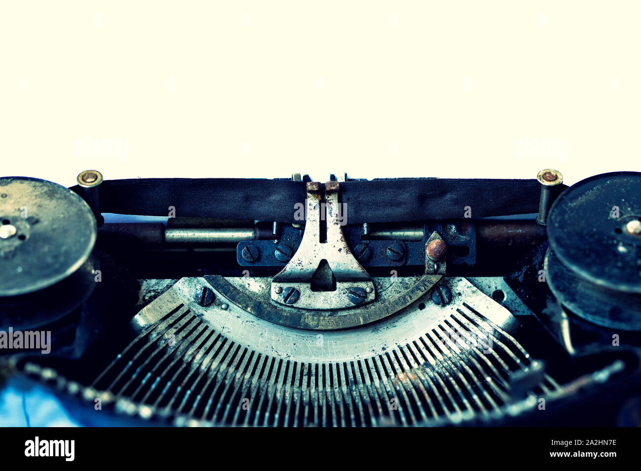 Antique typewriter. Vintage typewriter machine closeup photo Stock ...
