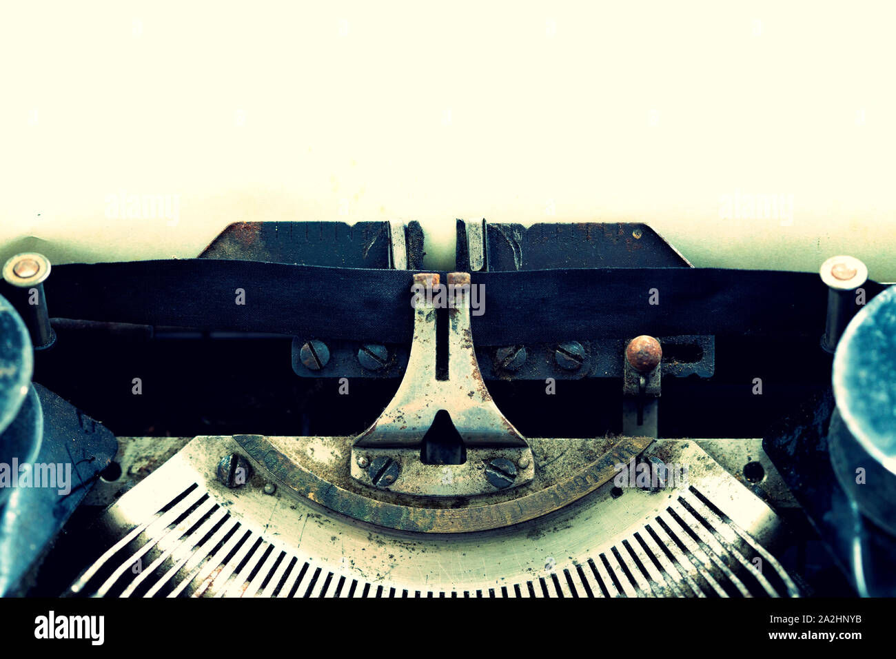 Antique typewriter. Vintage typewriter machine closeup photo Stock ...