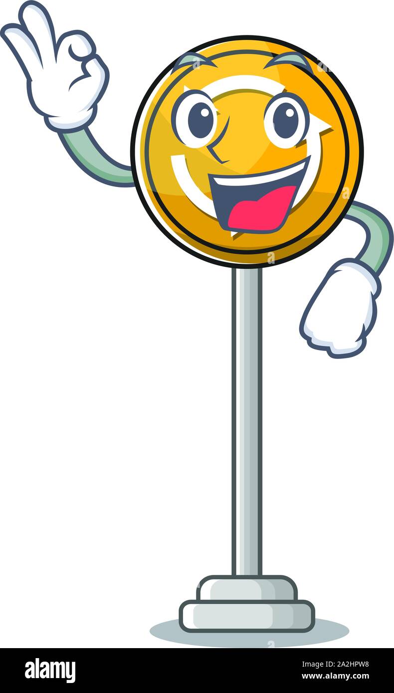 Okay roundabout ahead character isolated the cartoon Stock Vector Image ...