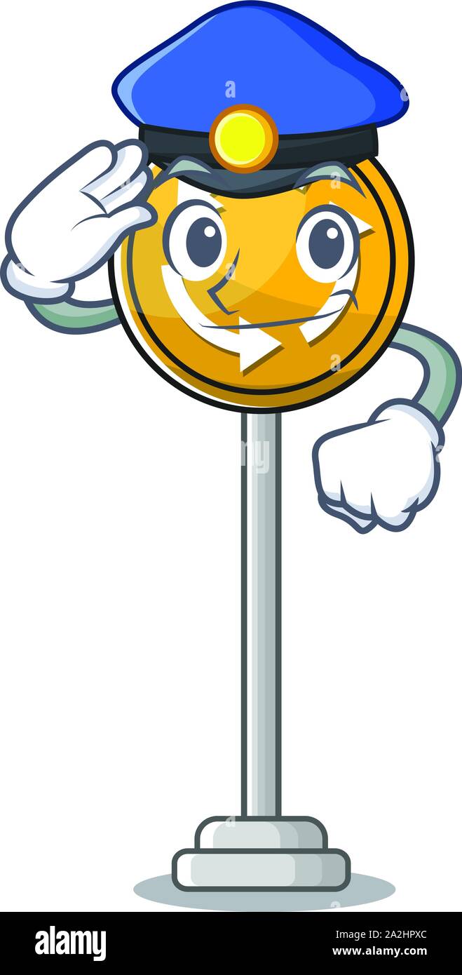 Police roundabout ahead on the roadside character Stock Vector Image ...