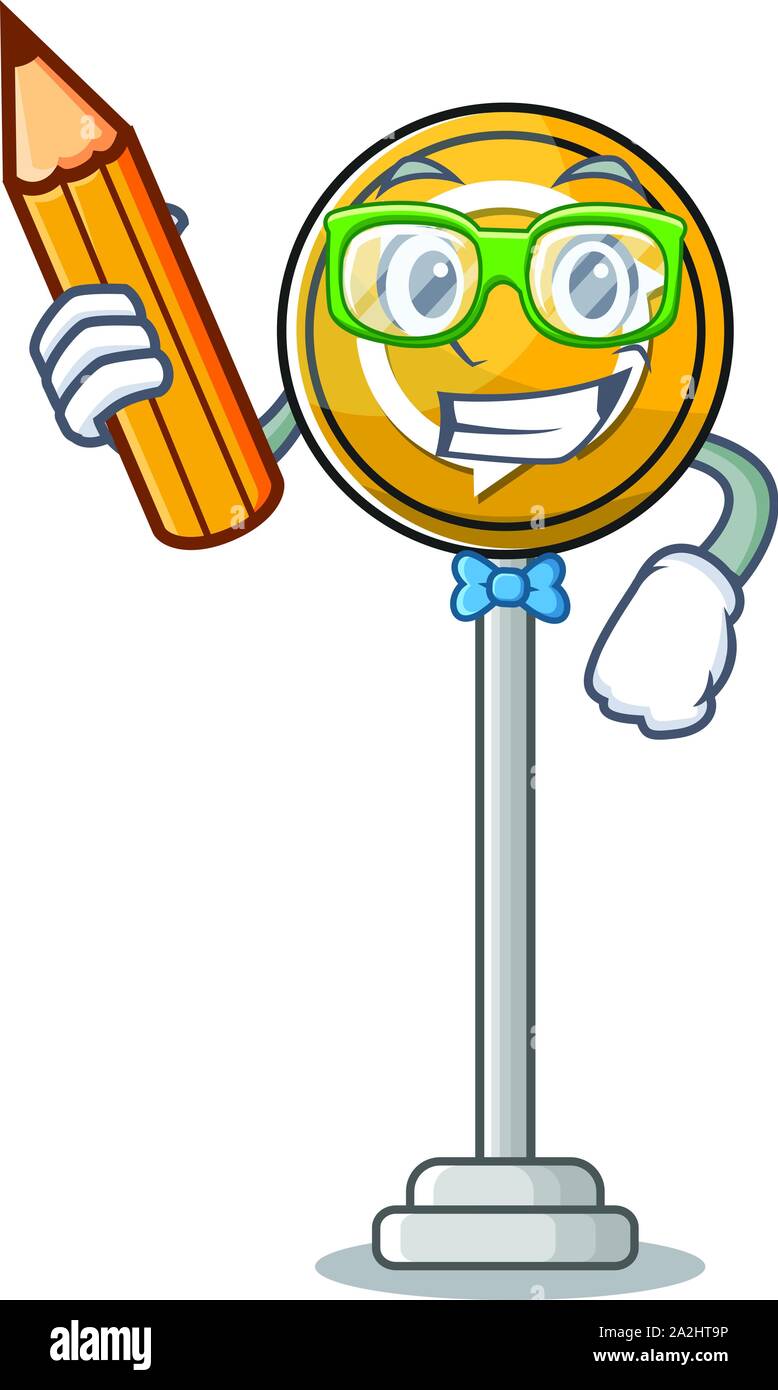 Student roundabout ahead character isolated the cartoon Stock Vector ...