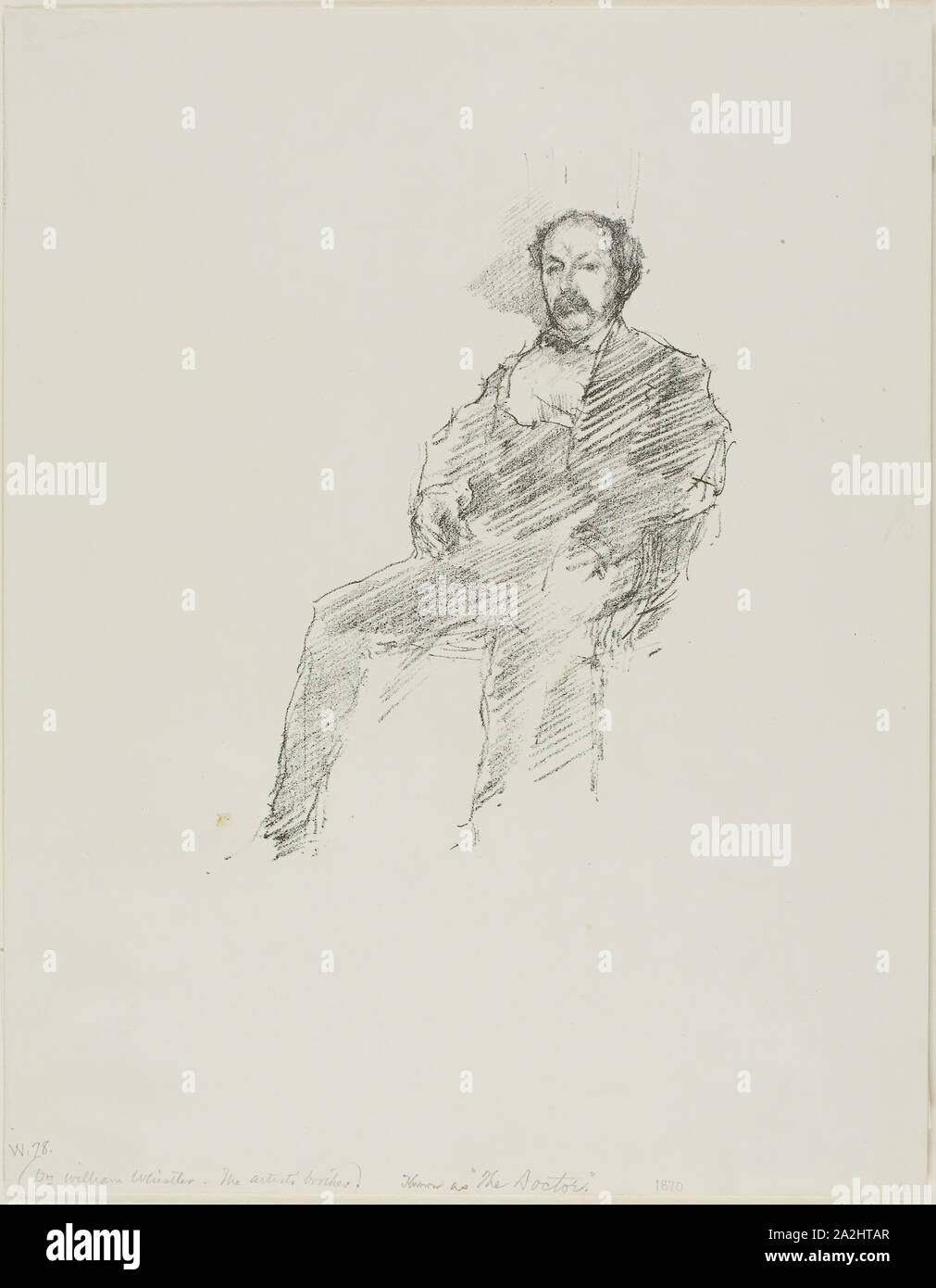 Transfer lithograph in black on off white wove paper hi-res stock ...