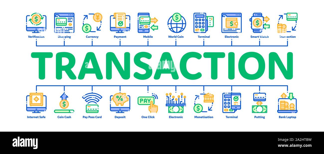 Online Transactions Minimal Infographic Banner Vector Stock Vector ...
