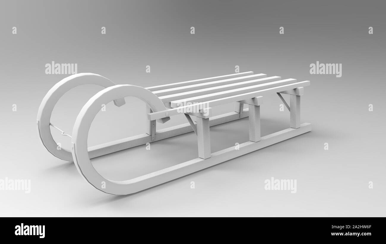 3d rendering of a sled isolated in white background Stock Photo - Alamy
