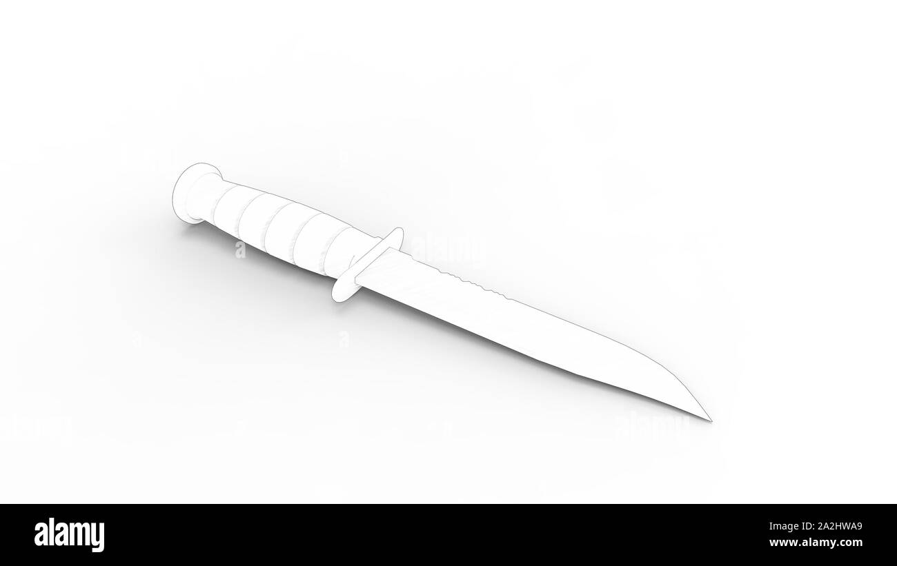 3d rendering of a knife isolated in white background Stock Photo - Alamy