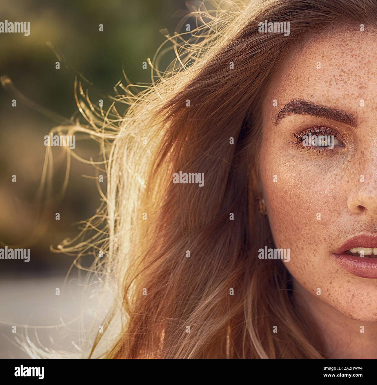 Girl half face hi-res stock photography and images - Alamy