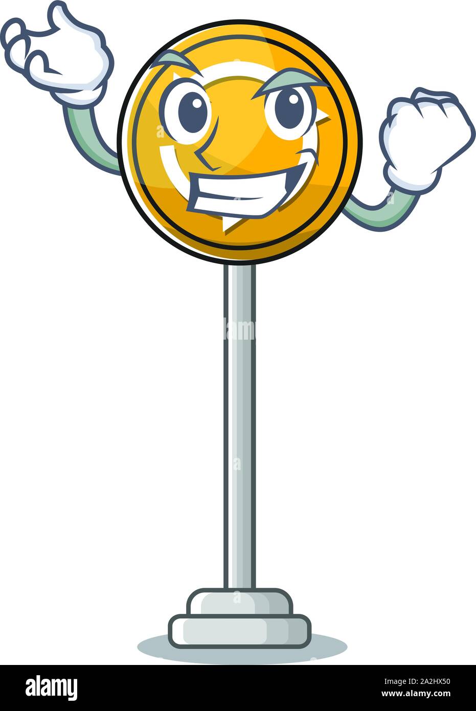 Successful roundabout ahead character isolated the cartoon Stock Vector ...