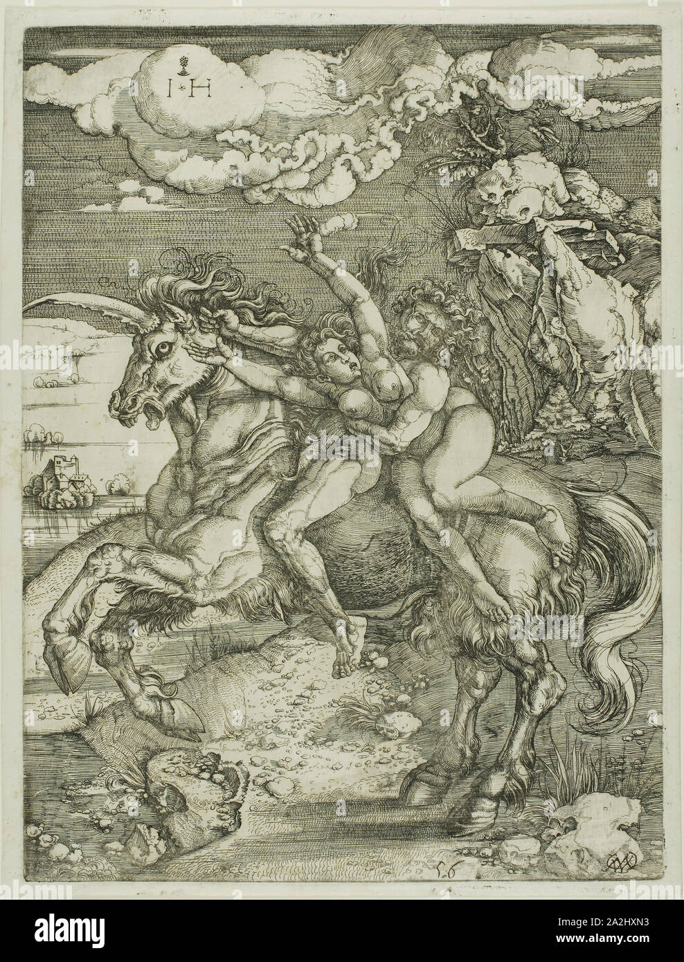 Abduction of Proserpine on a Unicorn, n.d., Hieronymous Hopfer (German ...