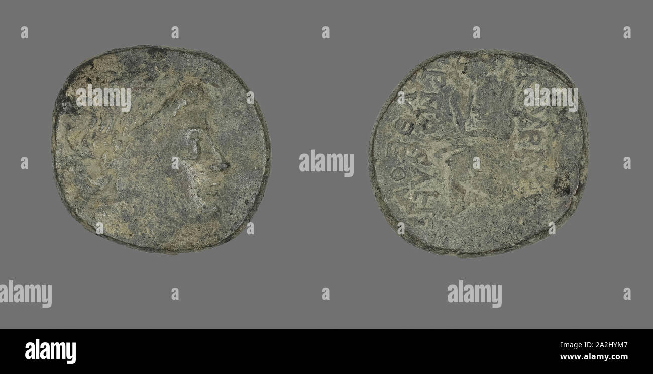 Coin Depicting the God Apollo, 2nd/1st century BC, Greek, Izmir, Bronze ...