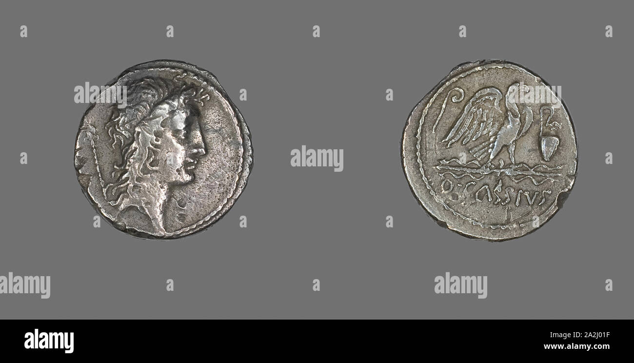 Denarius (Coin) Depicting the Genius Populi Romani, about 55 BC, Roman ...