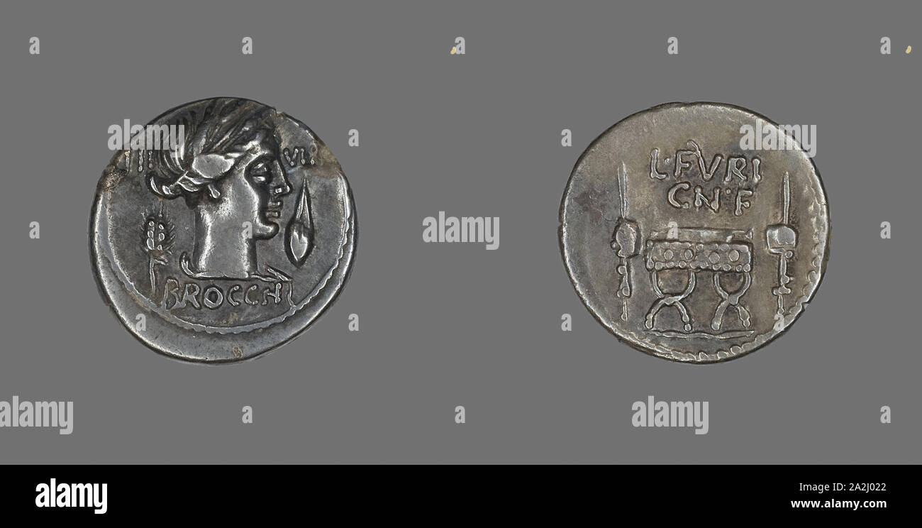 Denarius (Coin) Depicting the Goddess Ceres, about 63 BC, Roman, Roman ...