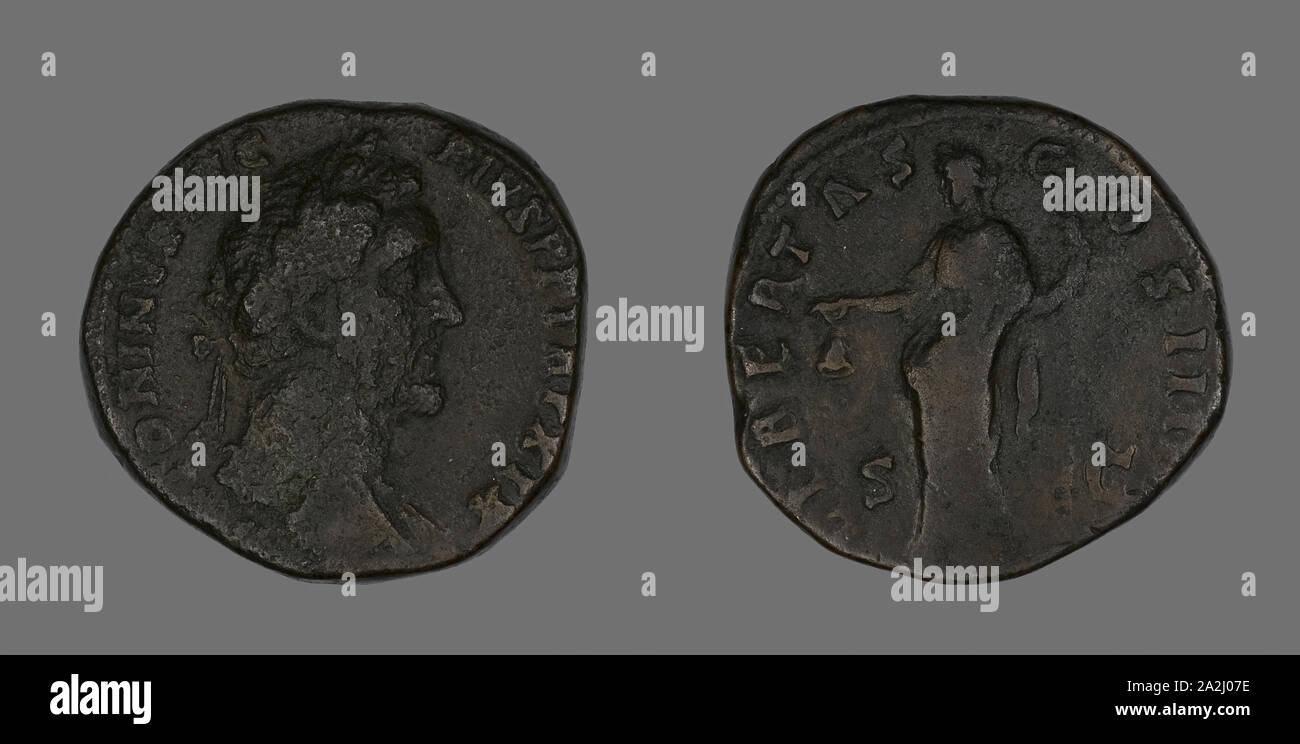 Sestertius (Coin) Portraying Emperor Antoninus Pius, AD 155/156, Roman ...