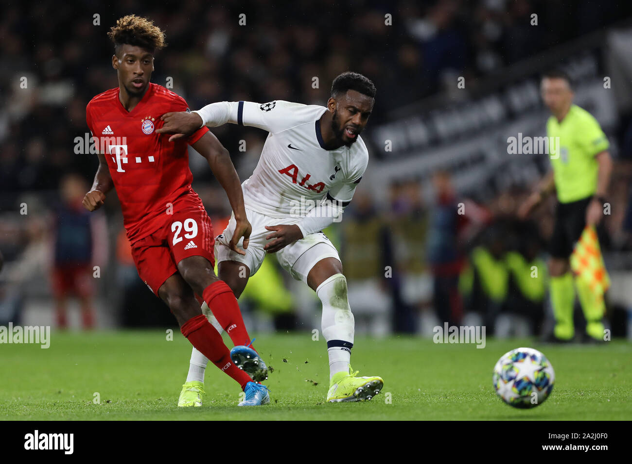 Danny Rose of Tottenham Hotspur and Kingsley Coman of Bayern Munich ...