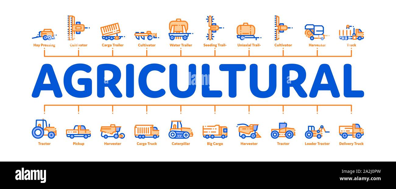 Agricultural Vehicles Minimal Infographic Banner Vector Stock Vector ... Agricultural Vehicles Minimal Infographic Banner Vector Stock Vector ...