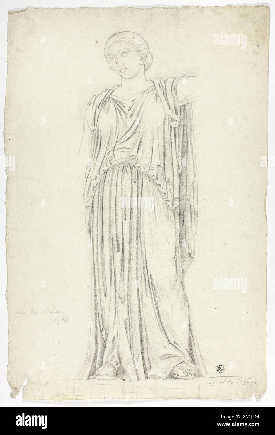 Antique Statue of Draped Standing Woman, 1774, John Downman, English ...