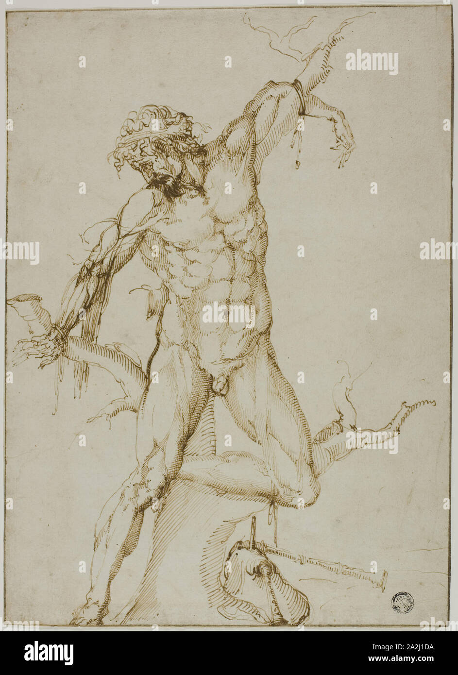 Marsyas Tied to a Tree, c. 1550, Follower of Baccio Bandinelli, Italian ...