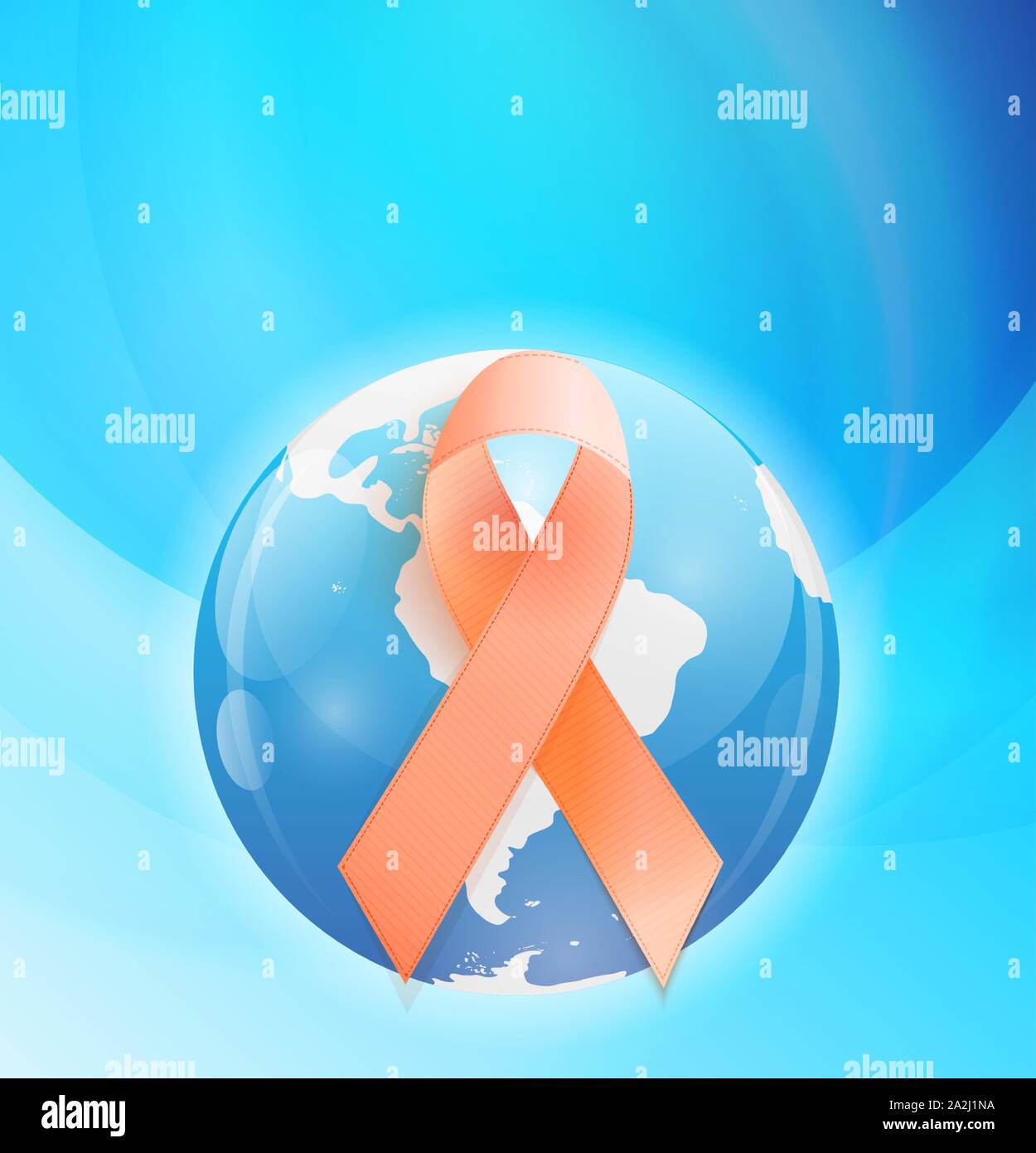 Orange Ribbon a Symbol of Leukemia. Vector Illustration Stock Vector ...
