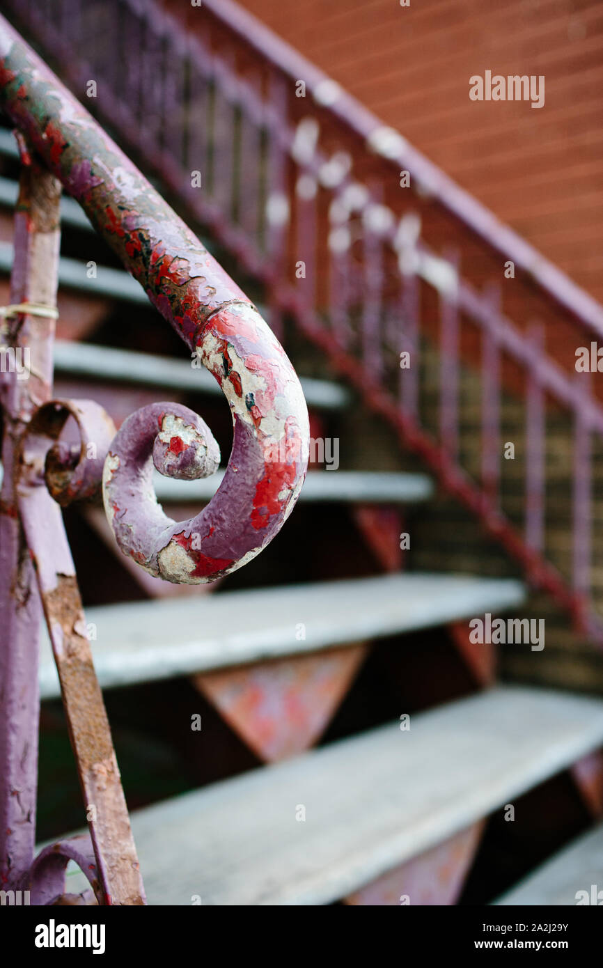 Old rusty handrail Stock Photo - Alamy