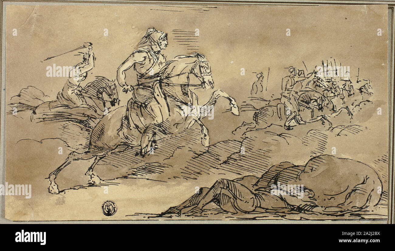 Cavalry Going Into Battle, 1813, Attributed to James Stuart, English ...