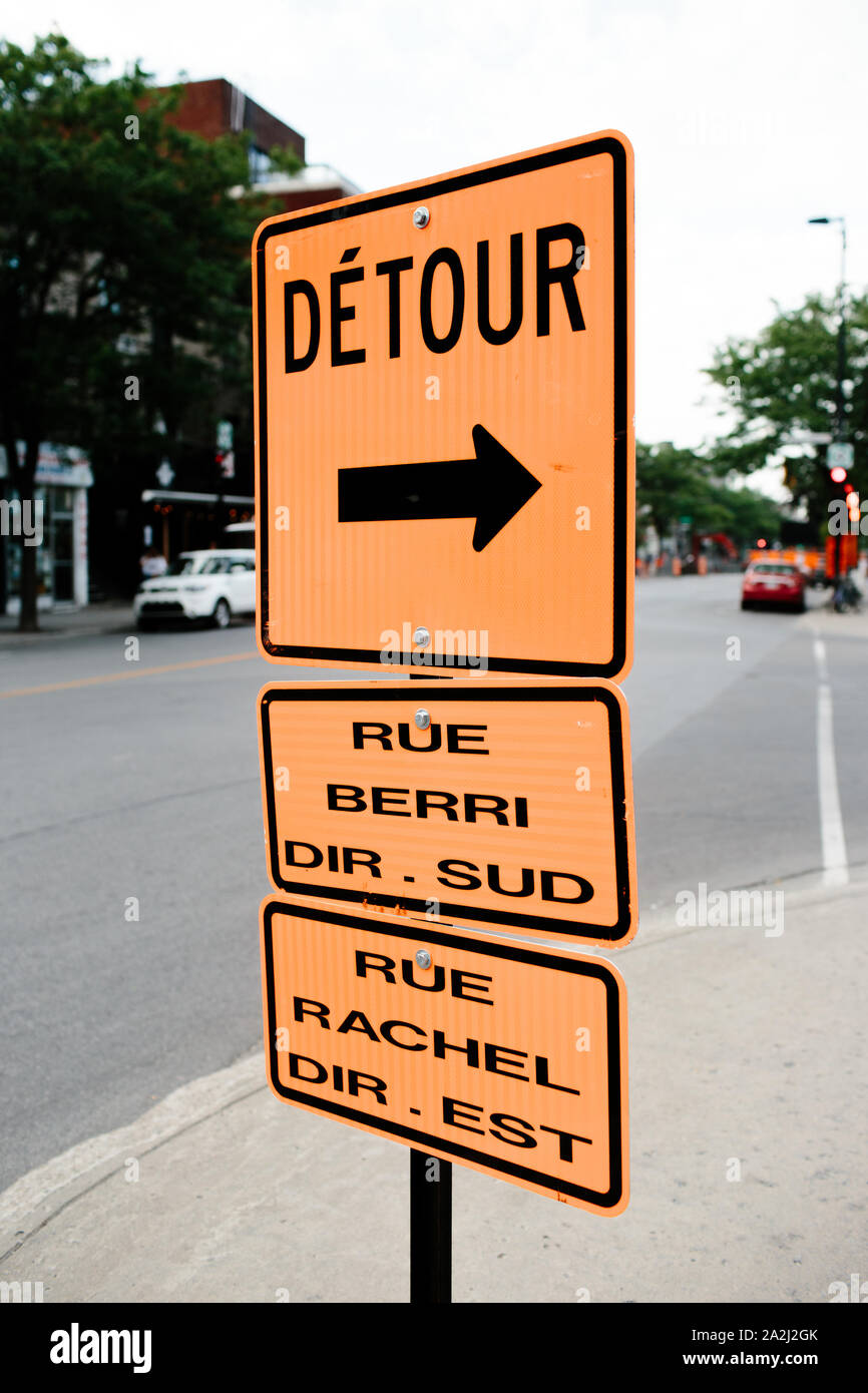 Pedestrian detour sign hi-res stock photography and images - Alamy