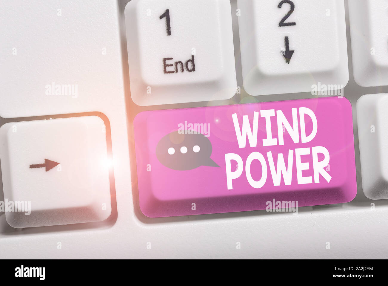 Writing note showing Wind Power. Business concept for use of air flowto ...