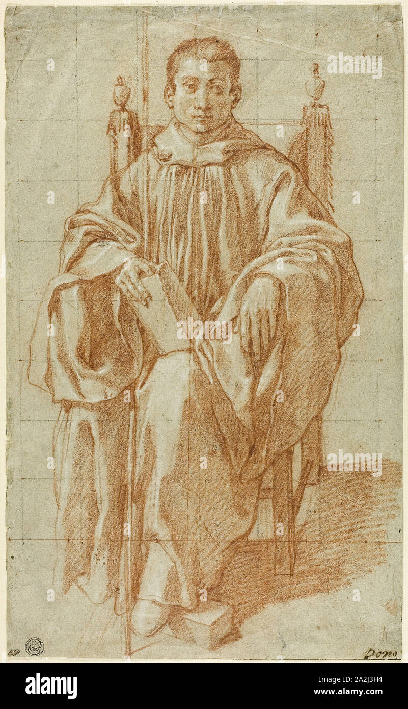 Seated Youth Wearing a Monk’s Habit: Study for Saint Benedict, 1590 ...