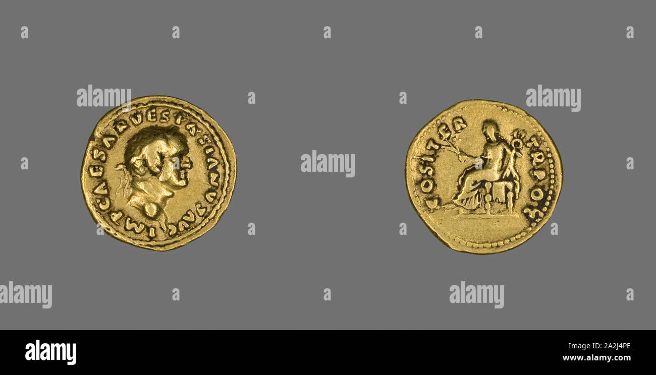 Aureus (Coin) Portraying Emperor Vespasian, AD 70, Roman, minted in ...