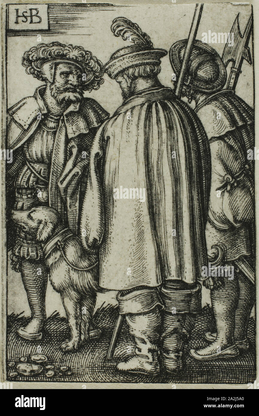 Three Soldiers and a Dog, n.d., Sebald Beham, German, 1500-1550 ...
