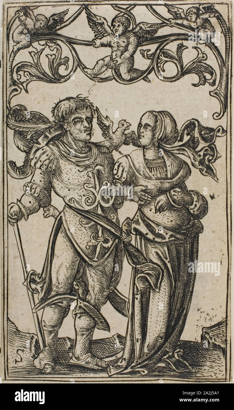 Lady and Gentleman Walking to the Right, 1500/25, Master S ...