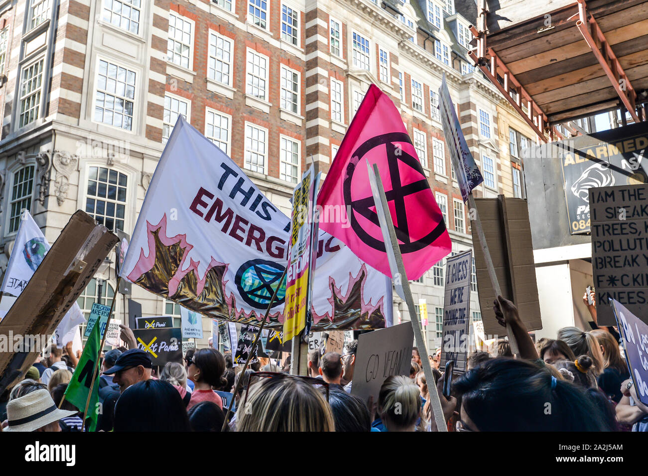 London, UK - 09/20/19 - People gathered in central London for the ...