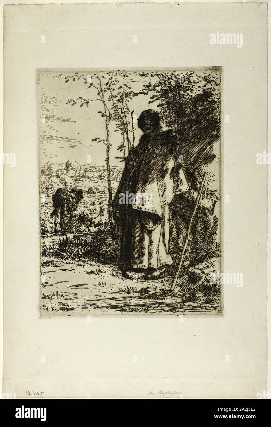 The Shepherdess Knitting, 1862, Jean François Millet, French, 1814-1875 ...