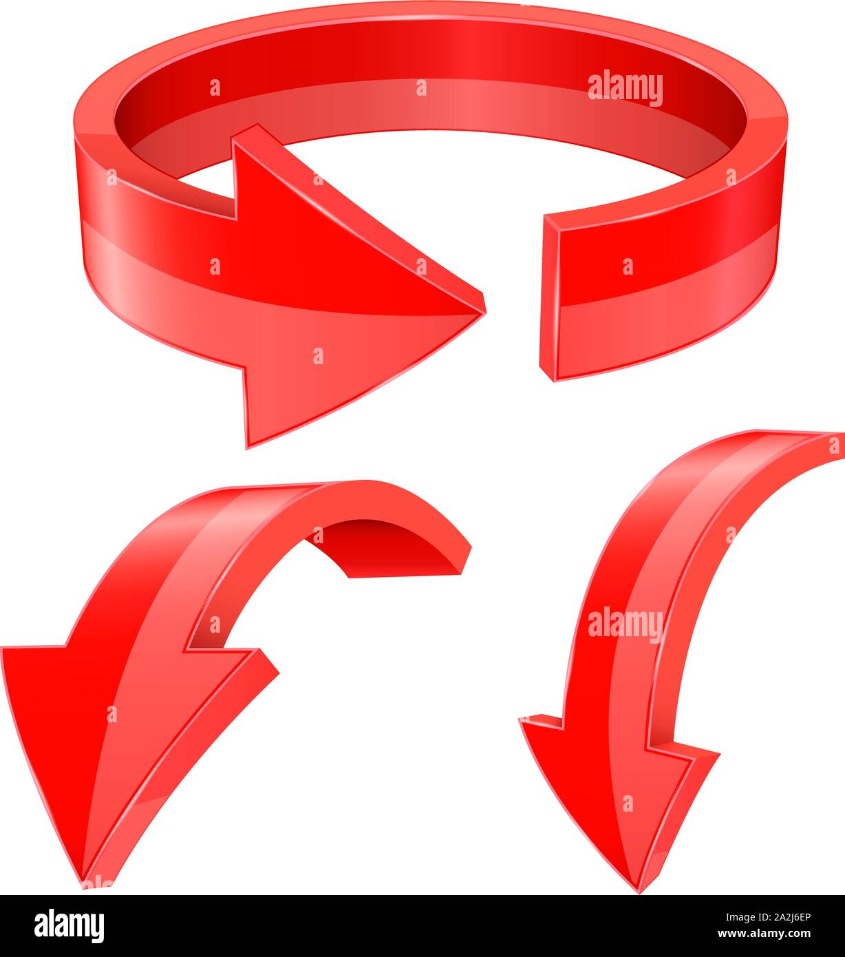 Red 3d arrows. Shiny icons Stock Vector Image & Art - Alamy
