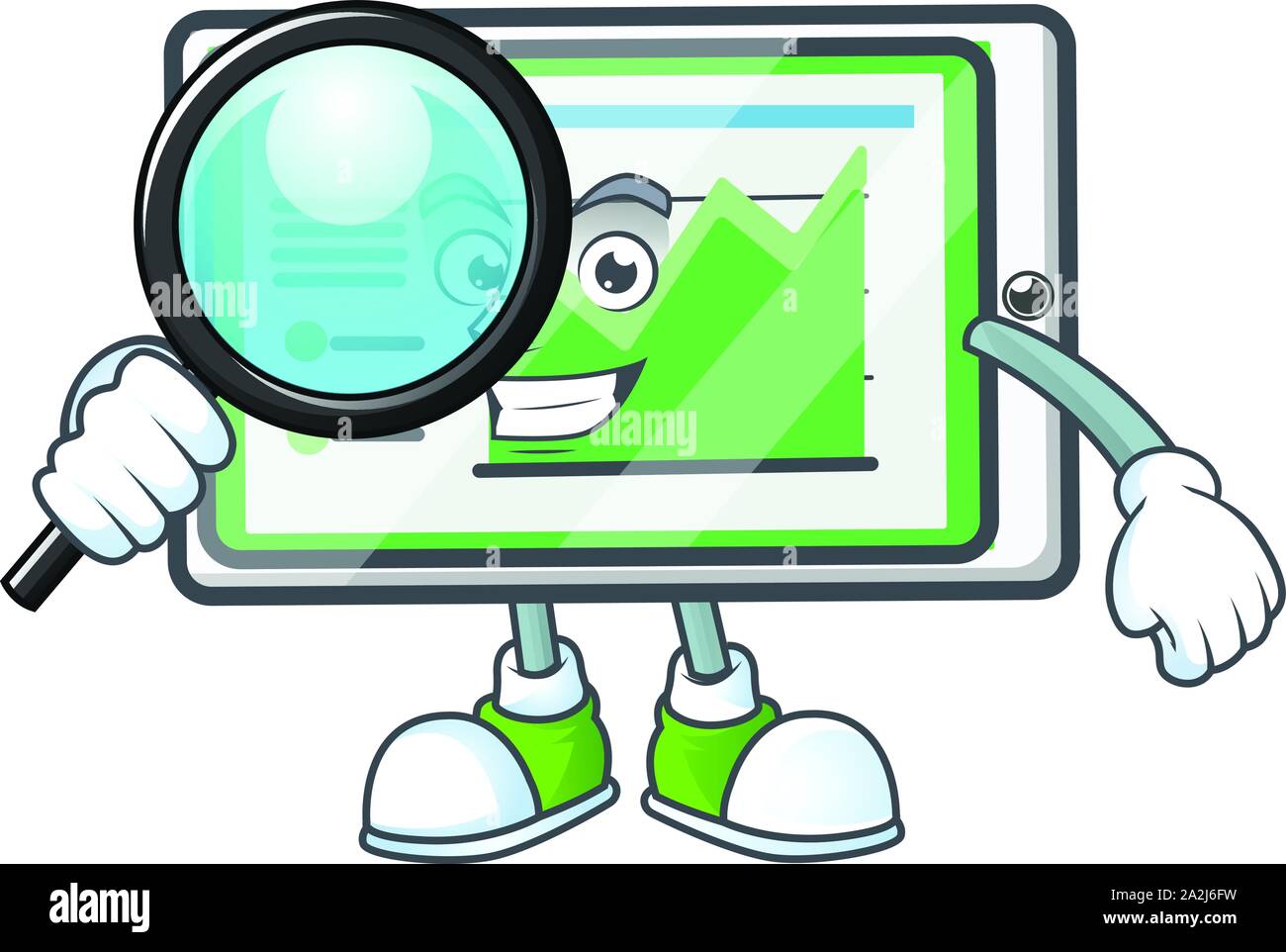 Detective up chart horizontal table cartoon mascot style Stock Vector ...