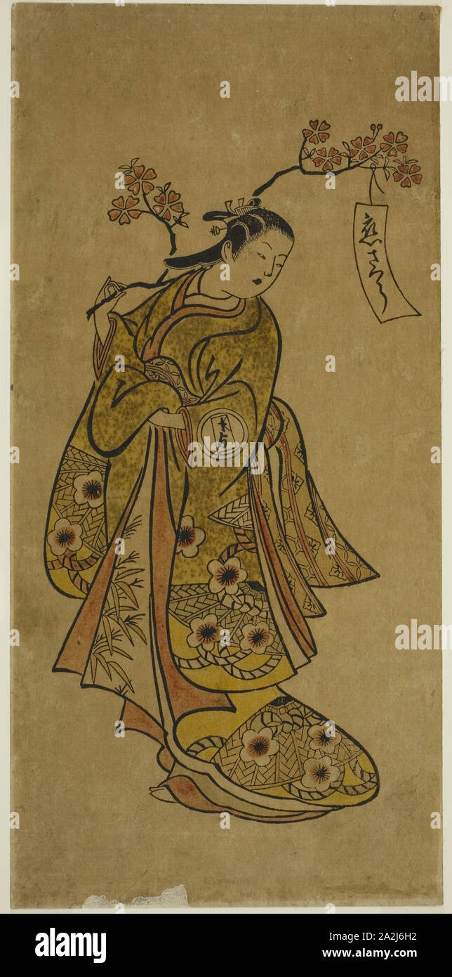 Oshichi Carrying a Blossoming Cherry Branch, c. 1727/30, Attributed to ...