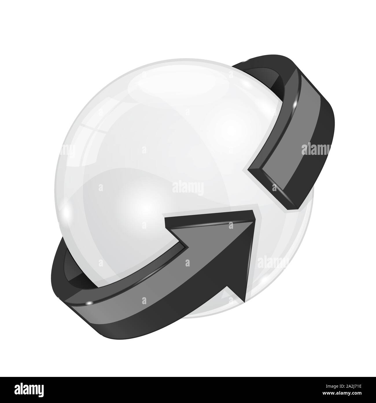 White sphere with black arrow wrapped around Stock Vector Image & Art ...