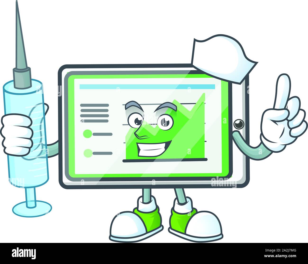 Nurse up chart horizontal table cartoon mascot style Stock Vector Image ...