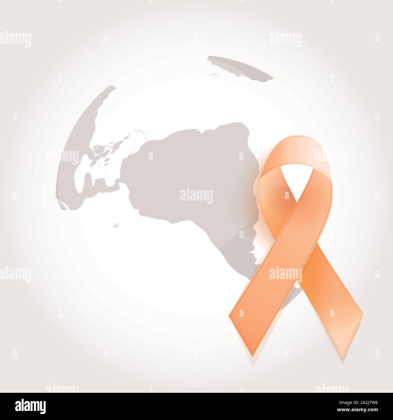 Orange Ribbon a Symbol of Leukemia. Vector Illustration Stock Vector ...
