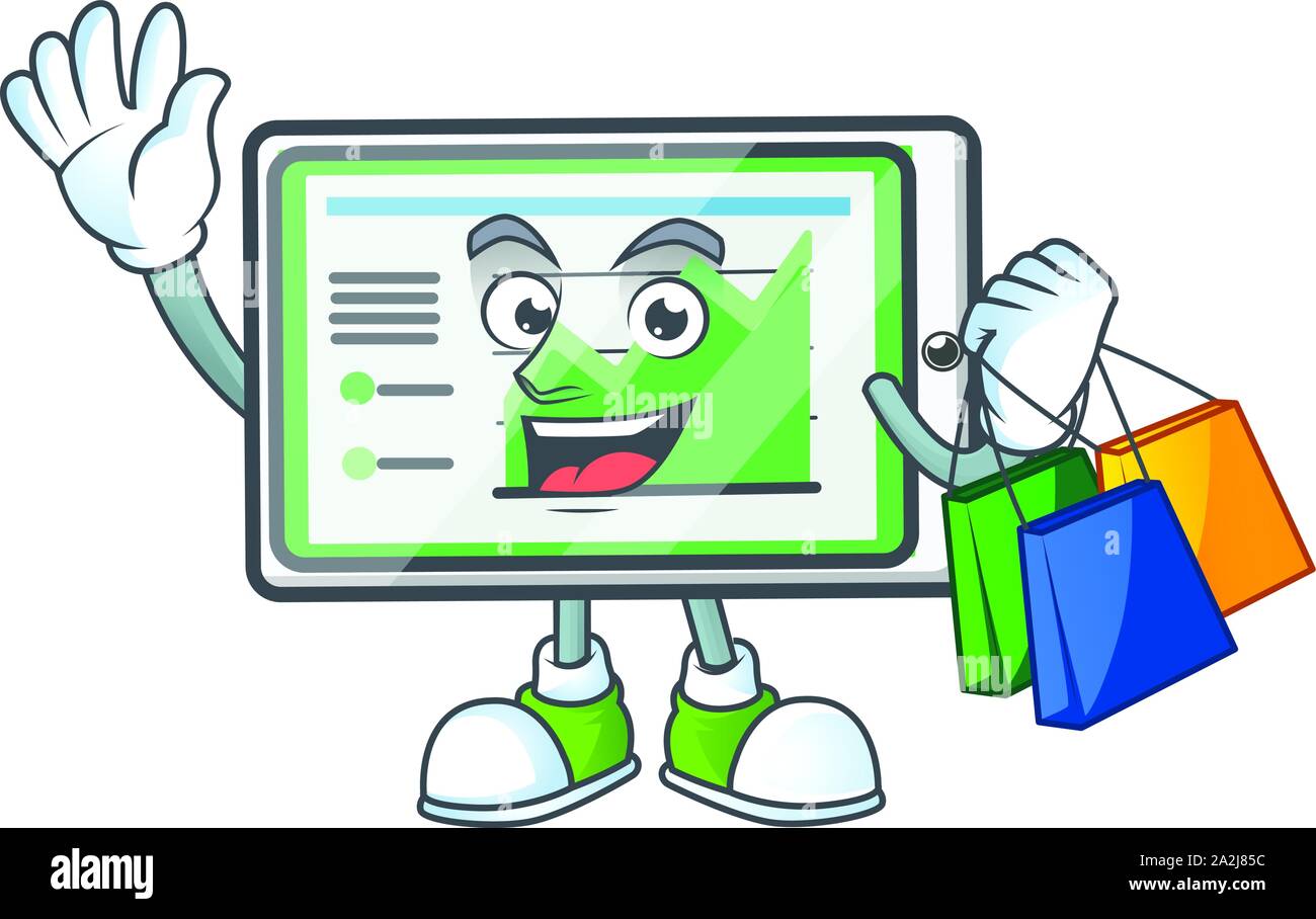 Shopping up chart horizontal table cartoon mascot style Stock Vector ...