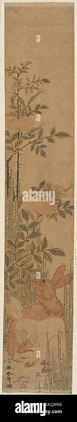 Hares and Roses, c. 1783, Katsushika Hokusai 葛飾 北斎, Japanese, 1760-1849 ...