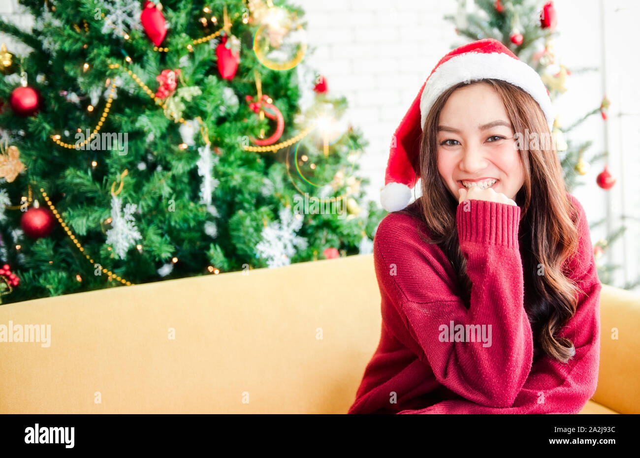 Female christmas tree party hi-res stock photography and images - Alamy