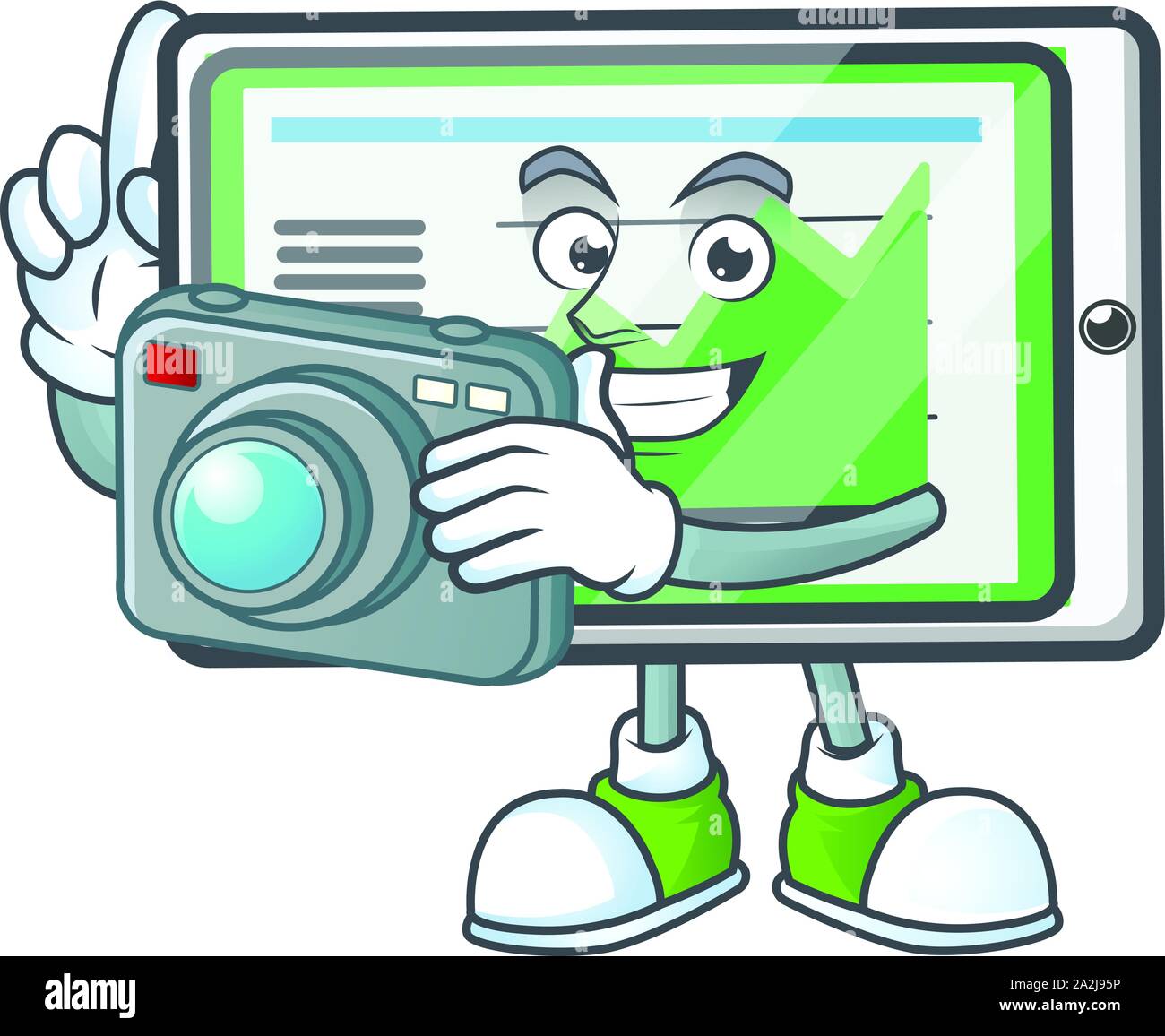 Photographer up chart horizontal table shape character Stock Vector ...