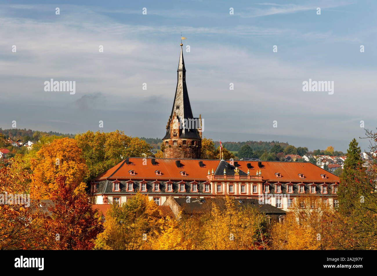 Erbach in the Odenwald region: Erbach Castle with castle keep, Odenwald ...