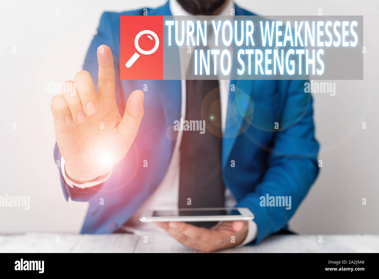 Writing note showing Turn Your Weaknesses Into Strengths. Business ...