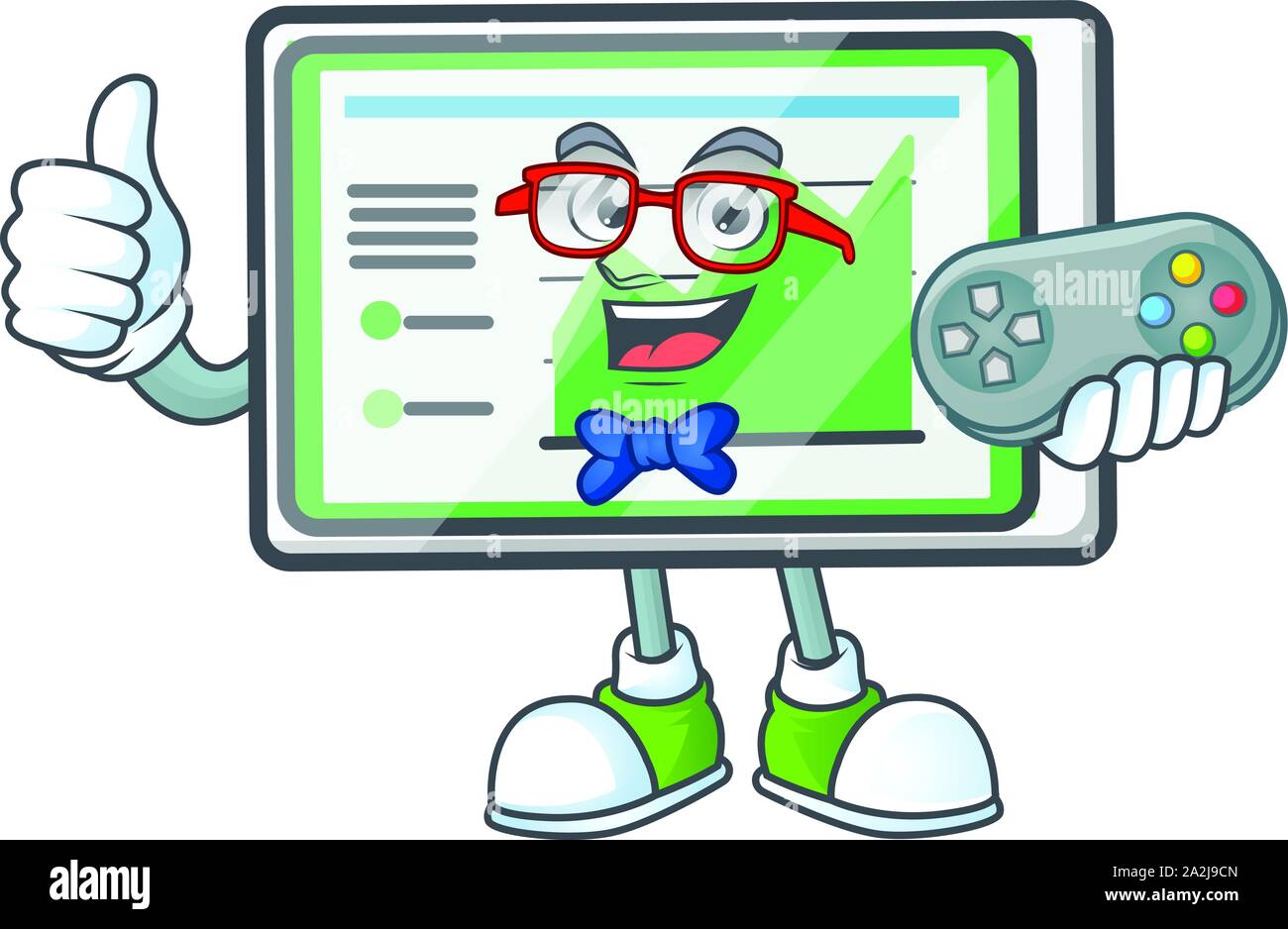 Gamer up chart horizontal table shape character Stock Vector Image ...