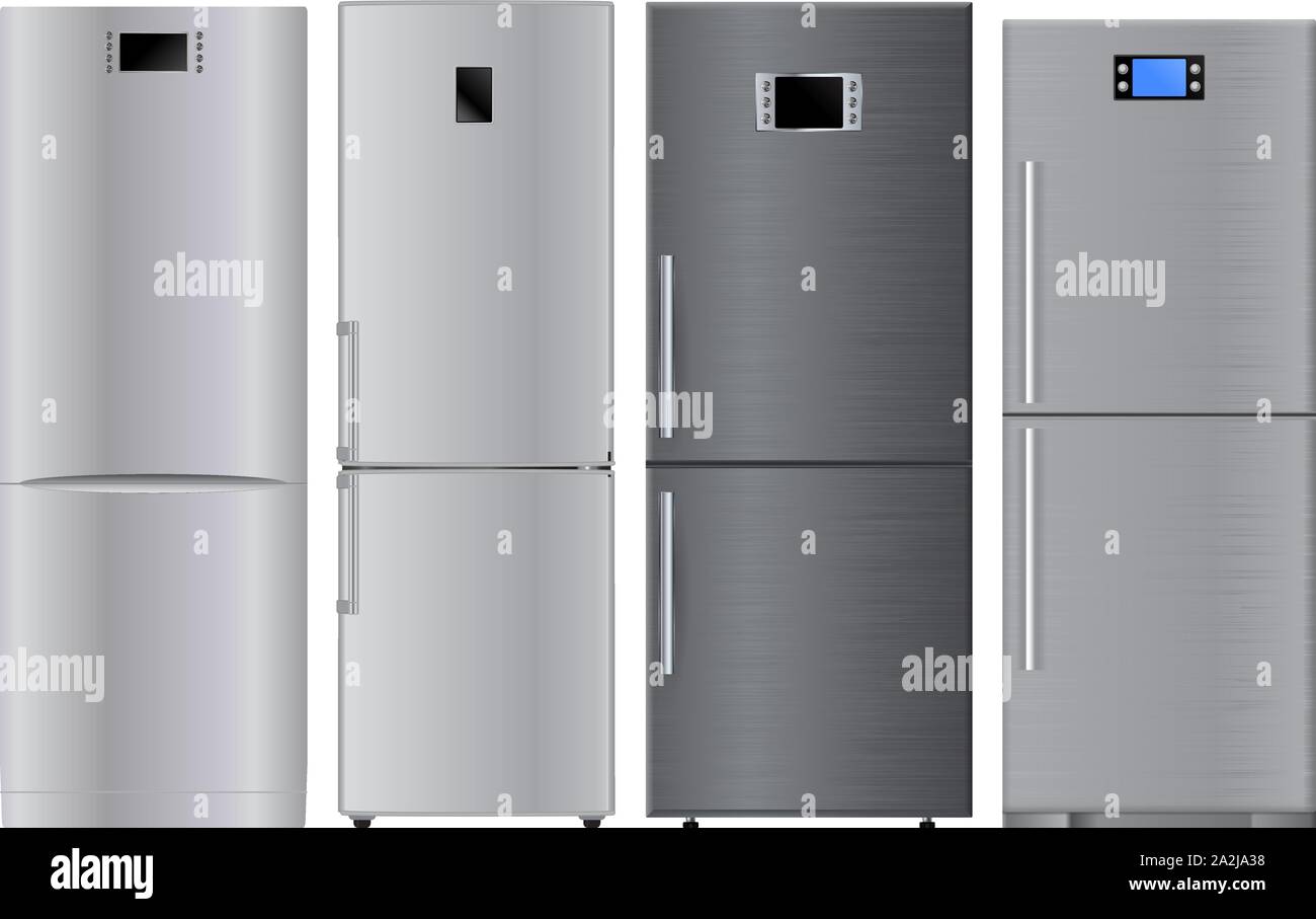 Stainless steel refrigerators Stock Vector Images - Alamy