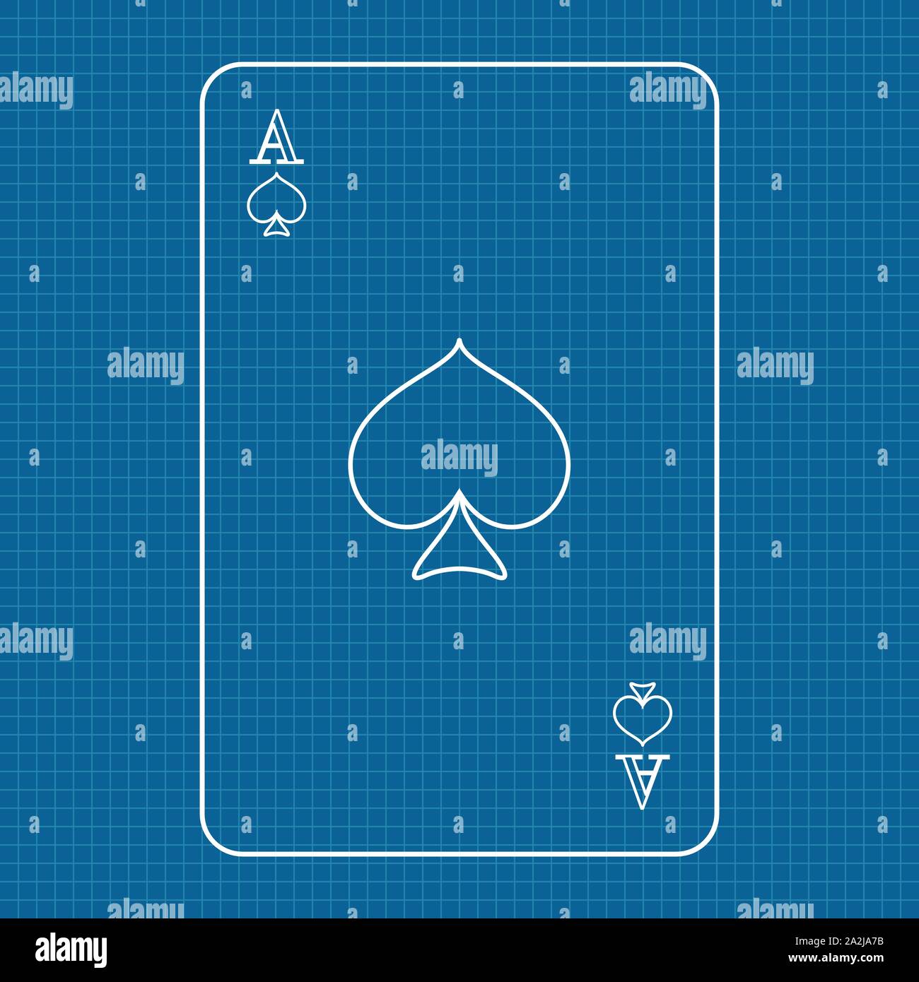 Playing card Ace of spades on lined paper background Stock Vector Image ...