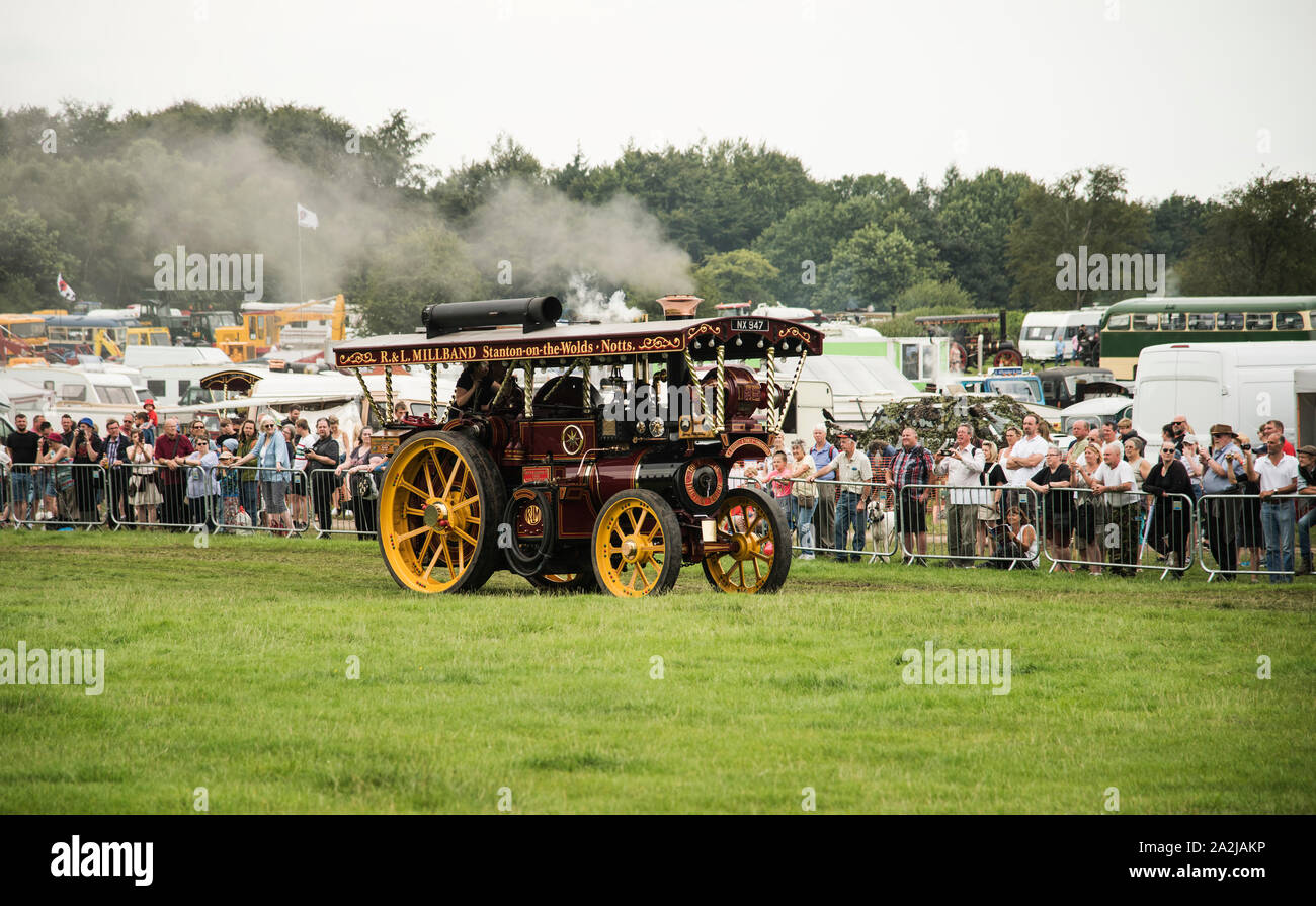 Vintage steam engine at a Derbyshire country fair Derbyshire England UK ...